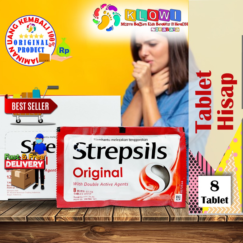 Jual Strepsils Original 8 Tablet Hisap - Rasa Original / Melegakan ...