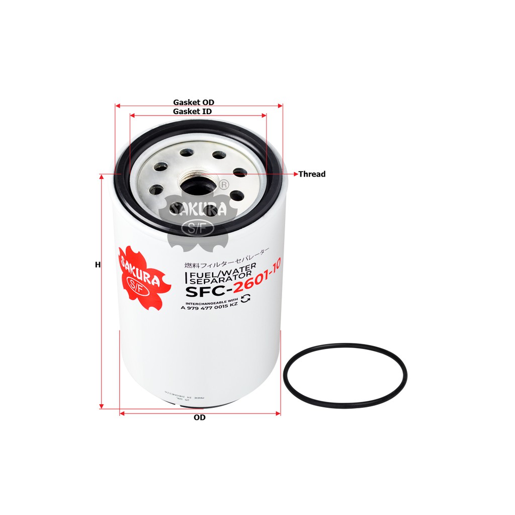 Jual Sakura Water Separator Filter Solar SFC-2601-10 Heavy Equipment ...