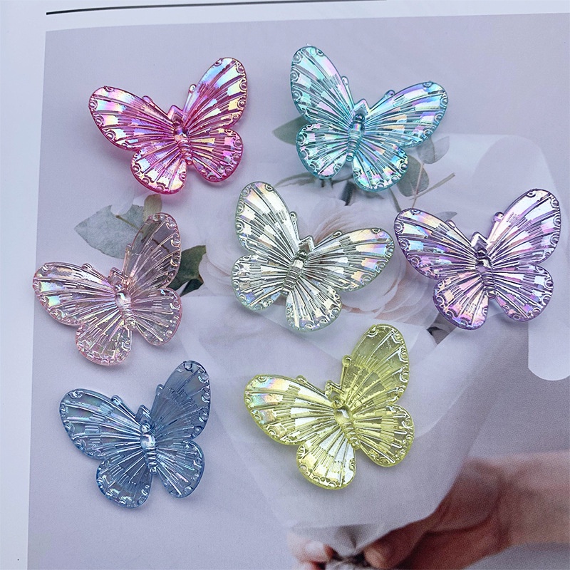 Jual 1 pcs Manik-manik Charm Kupu-kupu Besar Bening Transparan AB ...