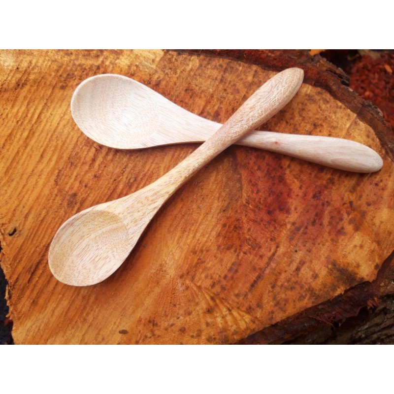 Jual sendok kayu/sendok teh/sendok madu kayu mahoni 15cm/lengkung ...
