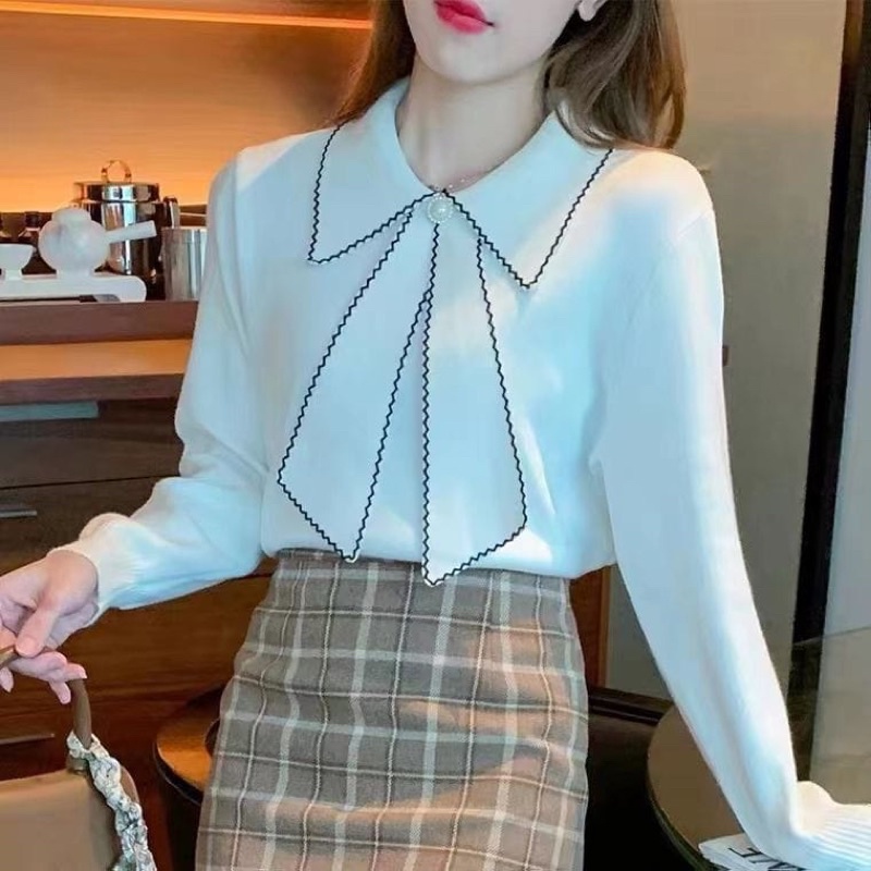 Jual Dolly Korean Knit Blouse | Shopee Indonesia