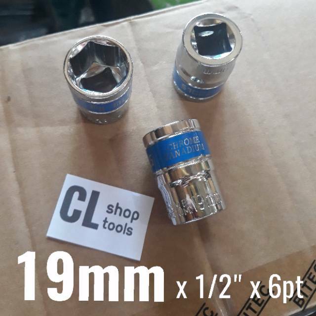 Jual MATA SOCK 19mm 1/2" 6pt kunci kepala sok shock treker 6pt 19 mm | Shopee Indonesia