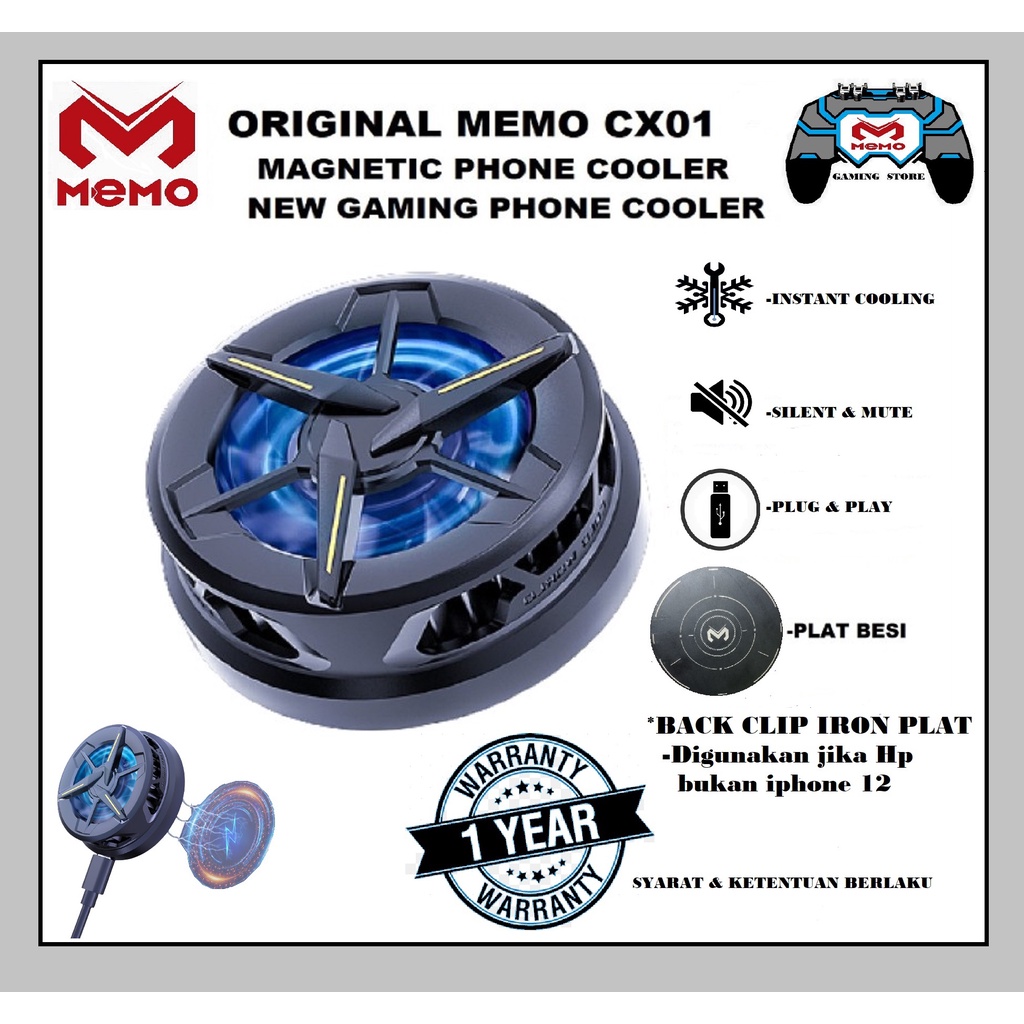 Jual MEMO CX01 Magnetic Phone Cooler Accessories for Gaming Pendingin ...
