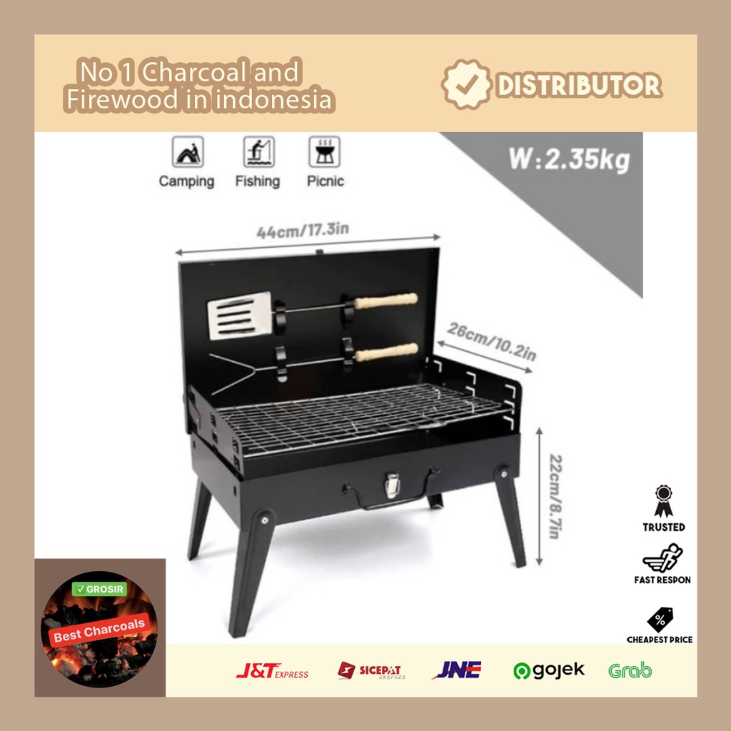 Jual Panggangan BBQ Portable Grill Lengkap Alat Panggang Barbeque ...