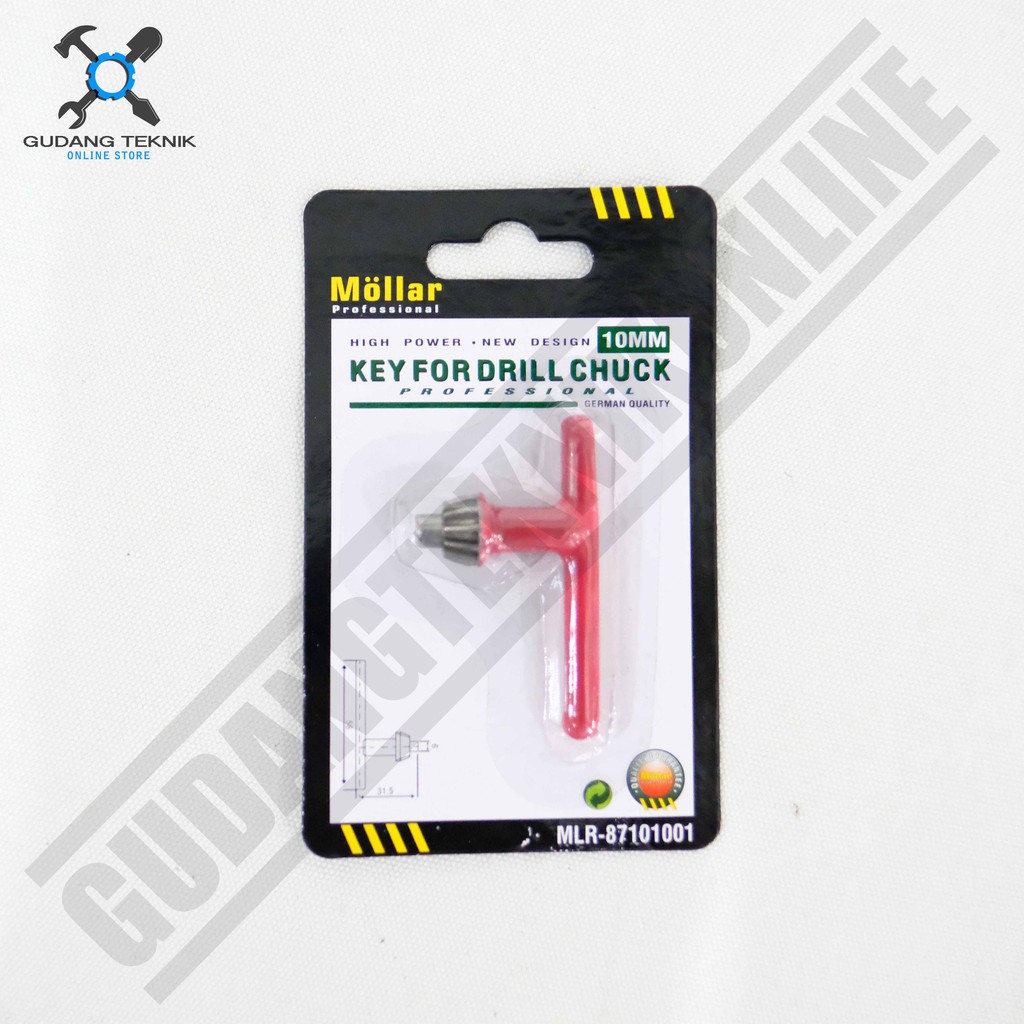 Jual MOLLAR Kunci Kepala Bor 10mm MERAH MOLLAR / Key For Drill Chuck 10 ...