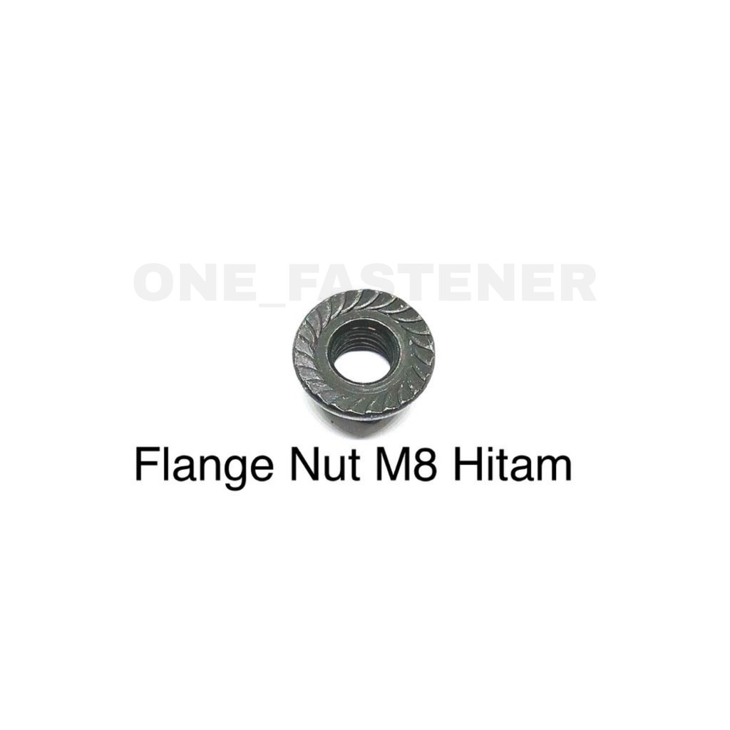 Jual 50 Pcs Fn279 Mur Flange Nut M8 Hitam topi 8mm 8mili 1.25 Kunci 12 ...