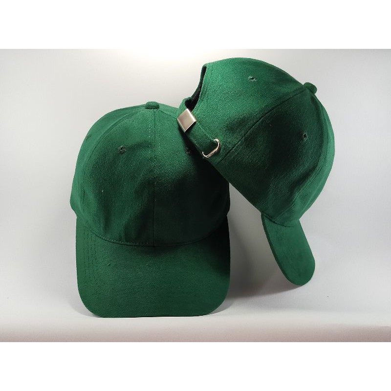 Jual topi polos hijau botol tali buckel besi | Shopee Indonesia
