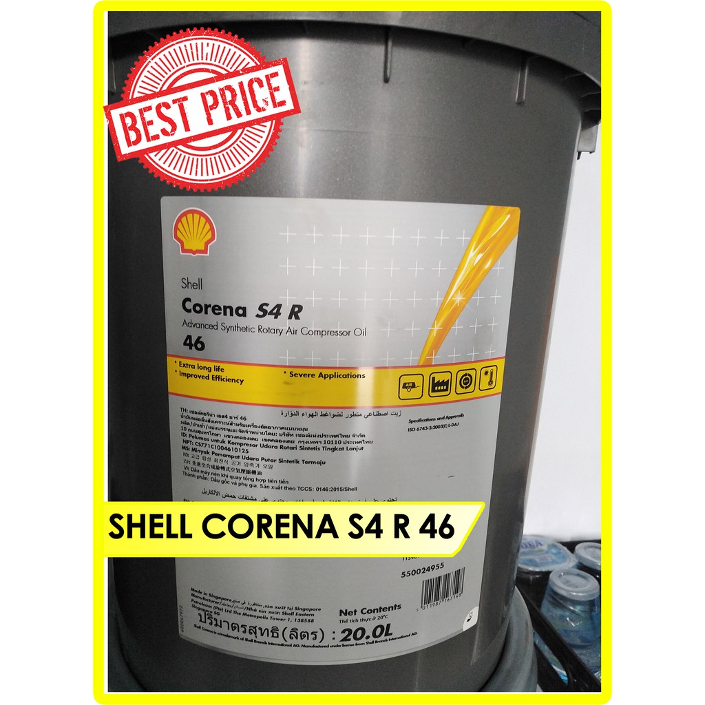 Jual SHELL CORENA S4 R 46 ( SYNTHETIC SCREW OIL ) | Shopee Indonesia