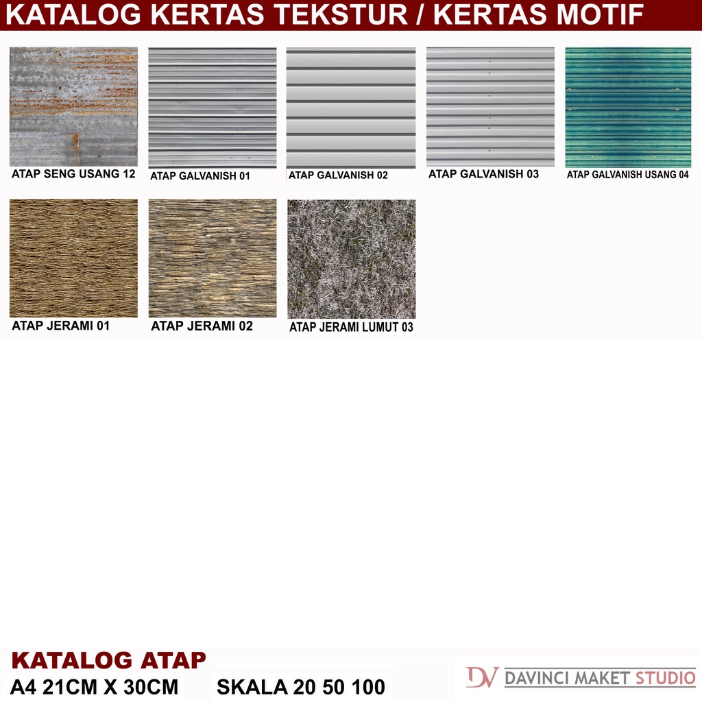 Jual Kertas Tekstur Bahan Atap 04 Maket Diorama - Motif Atap Seng ...