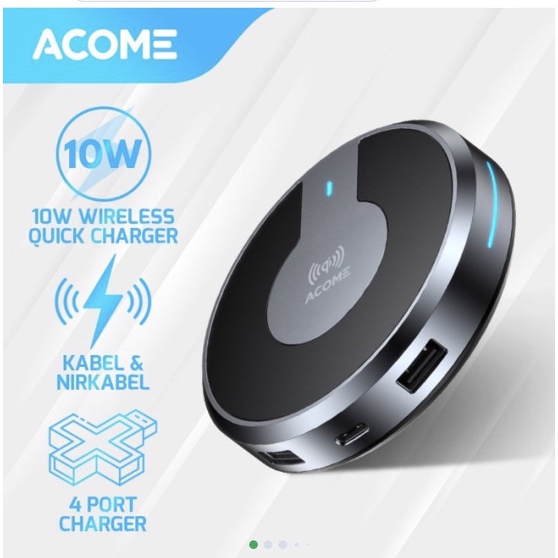 Jual Acome wireless charging Q1 Quick charger 10w 4 port | Shopee Indonesia
