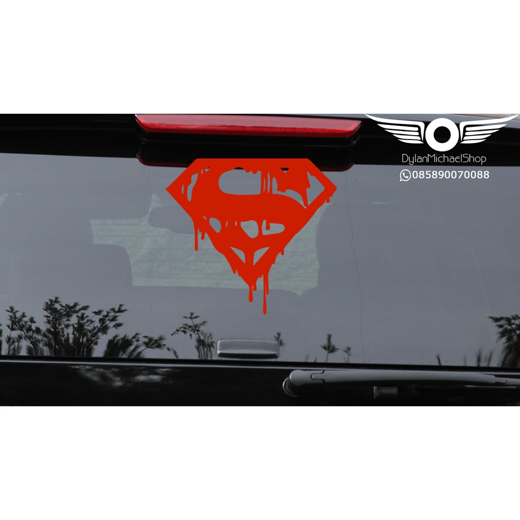Jual Cutting sticker kaca mobil Superman darah blood stiker body keren ...