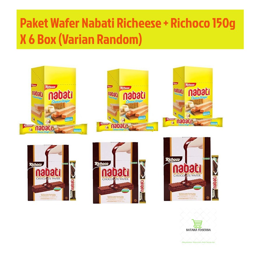 Jual Paket Wafer Nabati Richeese dan Richoco 150gr X 6 Box (Varian Random) | Shopee Indonesia