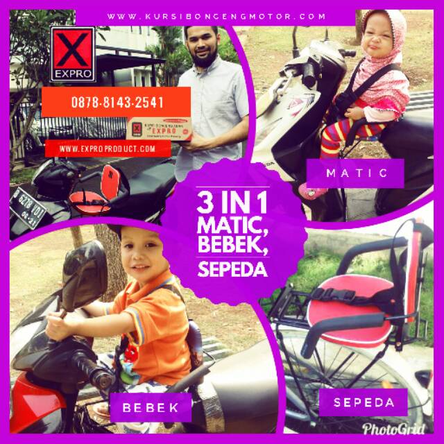 Jual NEW 3 IN 1 KURSI BONCENG EXPRO/boncengan anak/kursi bonceng anak ...