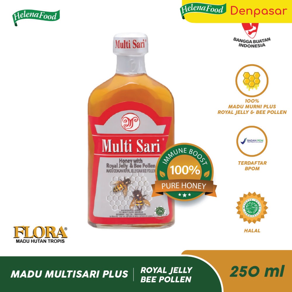 Jual Multisari Plus 250 ml Madu Murni Asli Ekstra Royal Jelly dan Bee ...