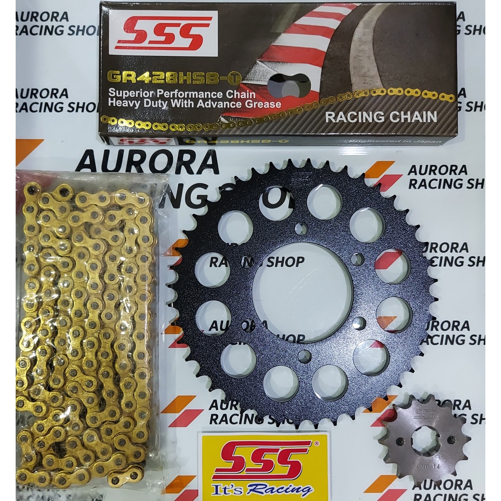 Jual GEAR SET SSS BLACK NINJA 150 R / SS / RR & RANTAI SSS 428 HSBT GOLD | Shopee Indonesia