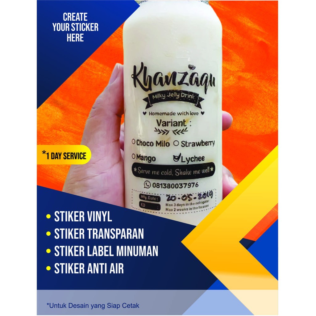 Jual Stiker Botol/Stiker Transparan/Stiker Label/Cetak Stiker Vinyl ...