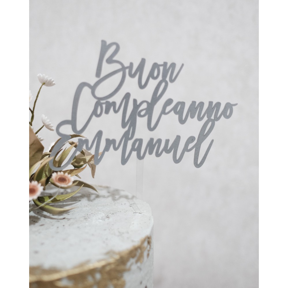 Jual Cake Topper "ACRYLIC" finish warna SILVER - Berbagai Size / Bisa ...