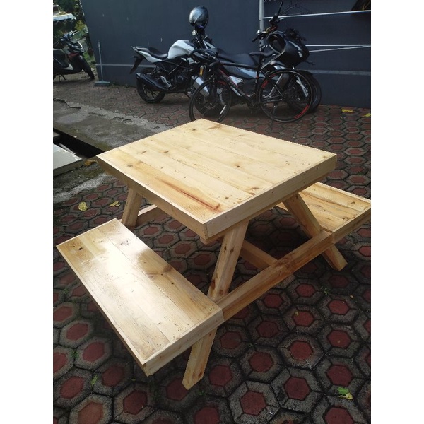 Jual picnic table/ meja piknik/meja kayu | Shopee Indonesia