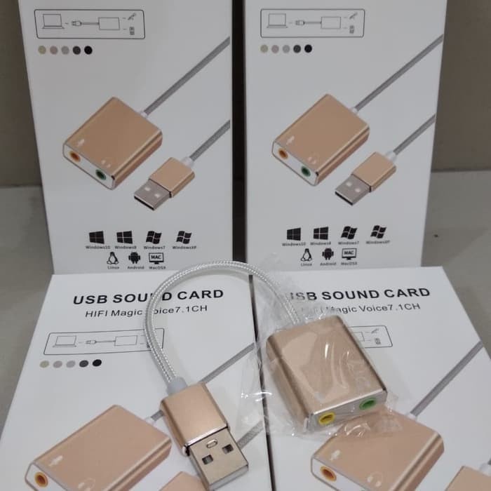 Jual USB Sound Card 7.1 Channel HiFi Soundcard Adapter Mic dan Headset | Shopee Indonesia