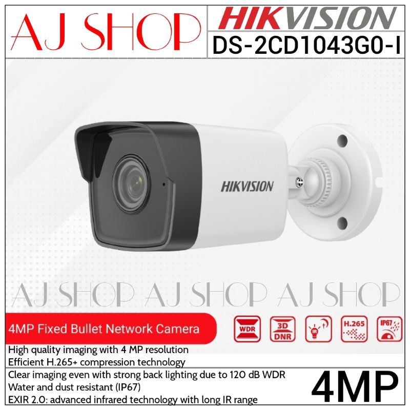 Jual IP Cam Hikvision 4mp Outdoor DS-2CD1043G0-I 4MP IP Camera Hikvision Outdoor DS2CD1043G0 ...