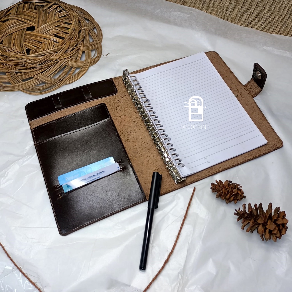 Jual Binder Kulit Asli Garut A5 Agenda Ring Loose Leaf Warna Coklat ...