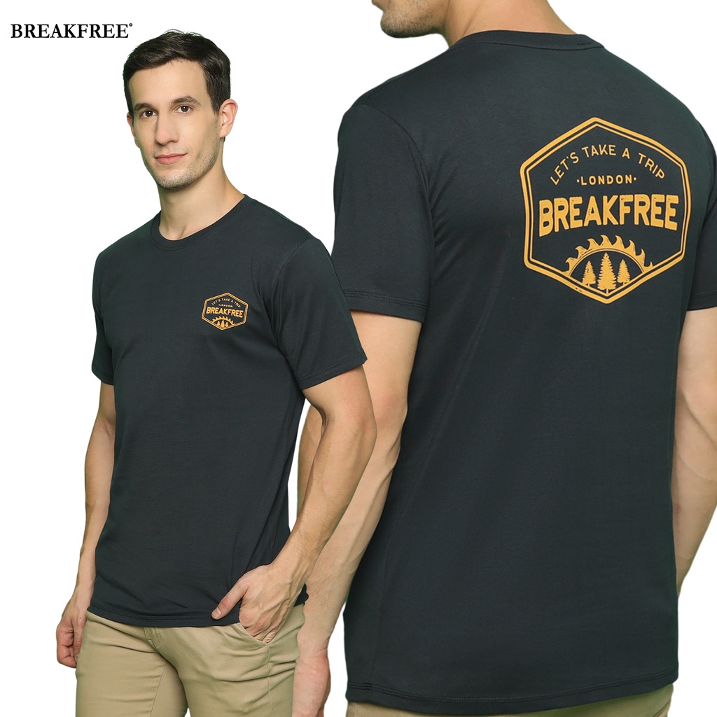 Jual Breakfree T-Shirt | Kaos Pria Breakfree Hexa Logo Grey | Shopee ...