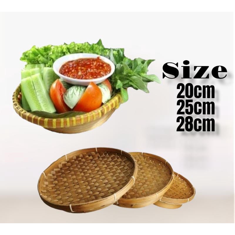 Jual PIRING BAMBU TRADISIONAL TEMPAT LALAP WADAH BAMBU ANYAMAN BAMBU ...