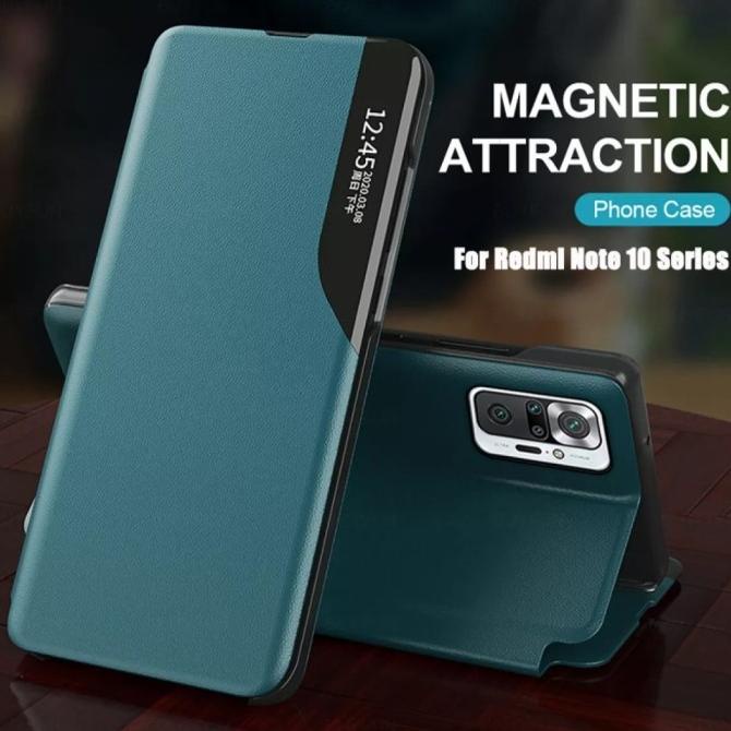 Jual Redmi Note 10 10S 10 Pro Flip View Smart Case Sarung Dompet ...