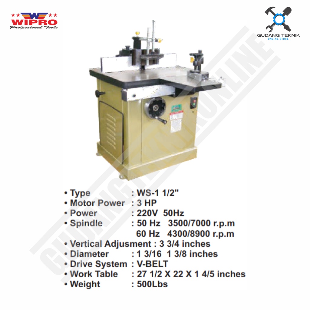 Jual Mesin Profil Spindel Kayu Meja Duduk WIPRO WS-1 1/2" / Wood ...