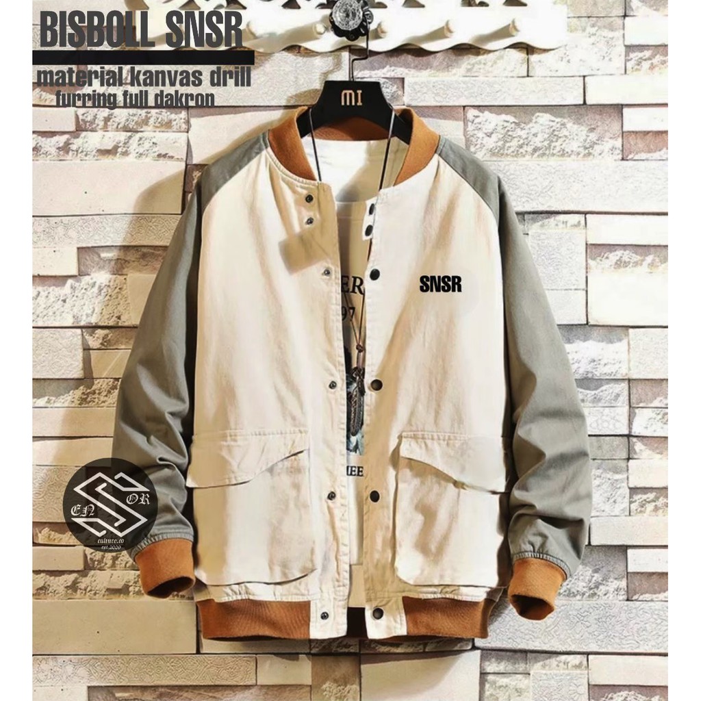 Jual TANS - Jaket Baseball Varsity Kombinasi Kancing Polos Premium ...