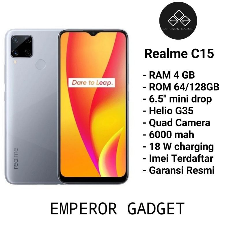 Jual Realme C15 Ram 4/64 GB 4/128 GB Imei Terdaftar Resmi | Shopee ...