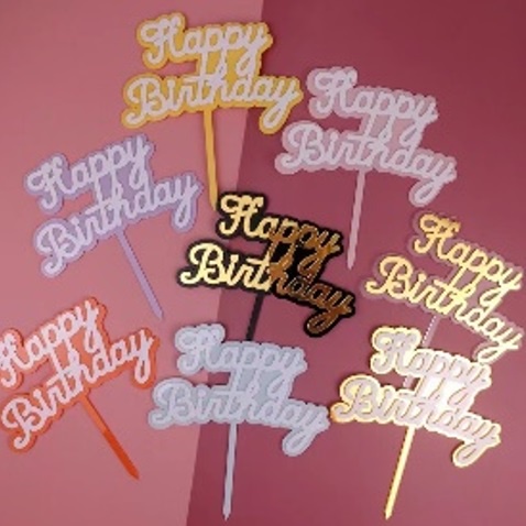 Jual Cake Topper Toper Tusuk Kue Ulang Tahun Ultah Tart Happy Birthday ...
