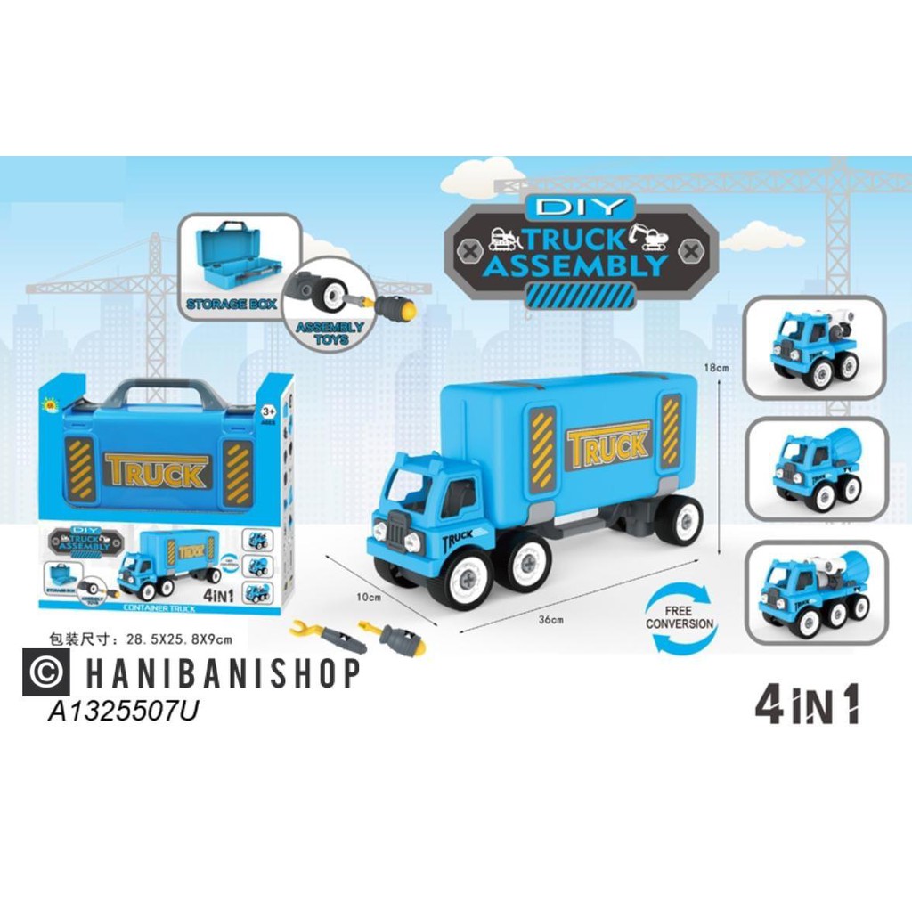 Jual (READY STOCK) Mainan Anak DIY 4 in 1 Truk Assembly / Bongkar ...