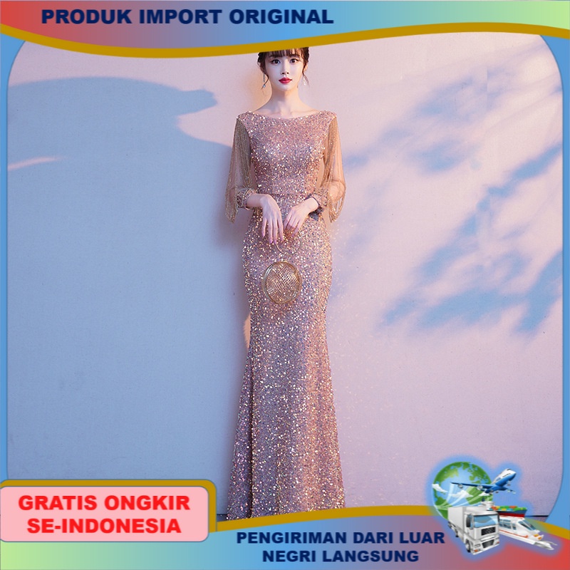 Jual p Gaun Wanita Pesta Perjamuan Tahunan Fishtail Dress Perempuan ...