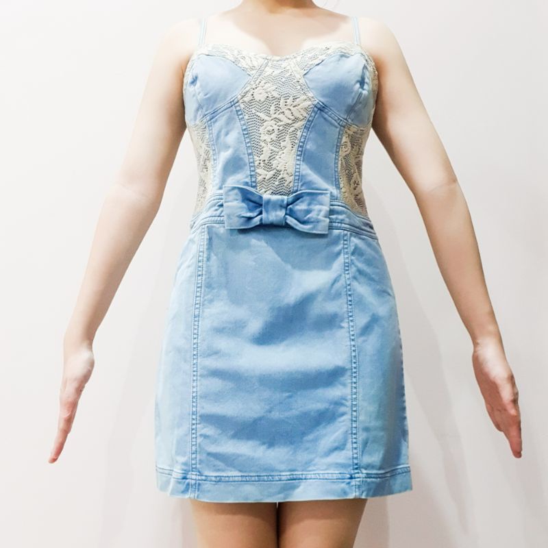 Jual Elegant mini dress berbahan jeans halus, dengan resleting dibagian ...
