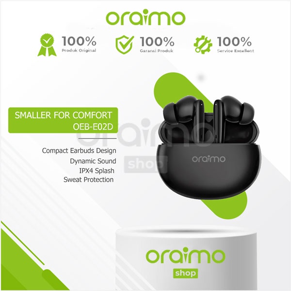 Jual Oraimo Riff TWS True Wireless Stereo Bluetooth Earphone v5.0 ENC Sweatproof Handsfree ...