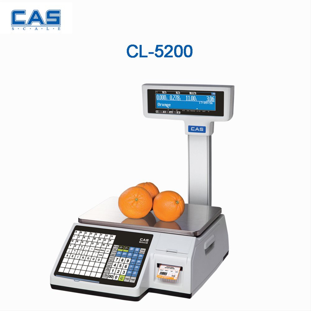 Jual Timbangan Digital Supermarket CAS CL 5200J Print Label 30kg | Shopee Indonesia