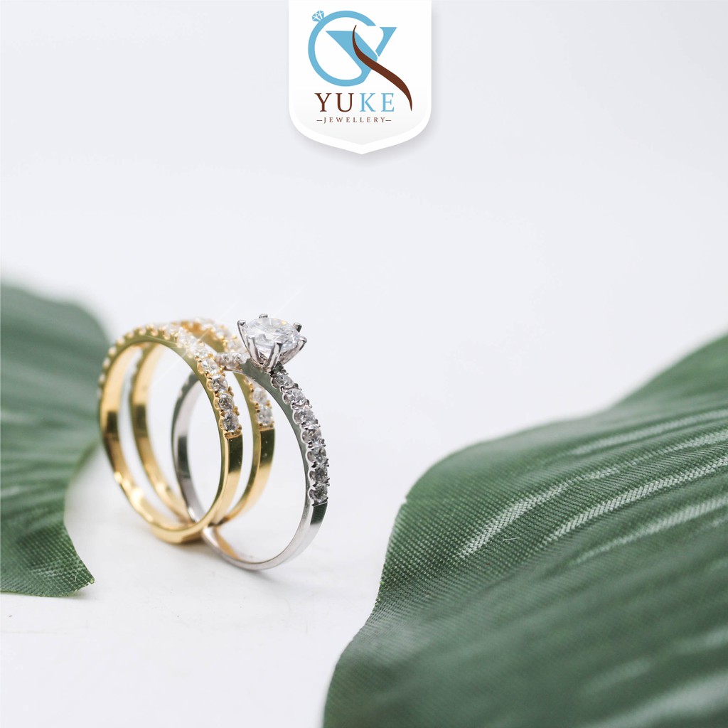 Jual Cincin Kawin Cincin Single Ring Fits Silver/Perak & Emas Finishing ...