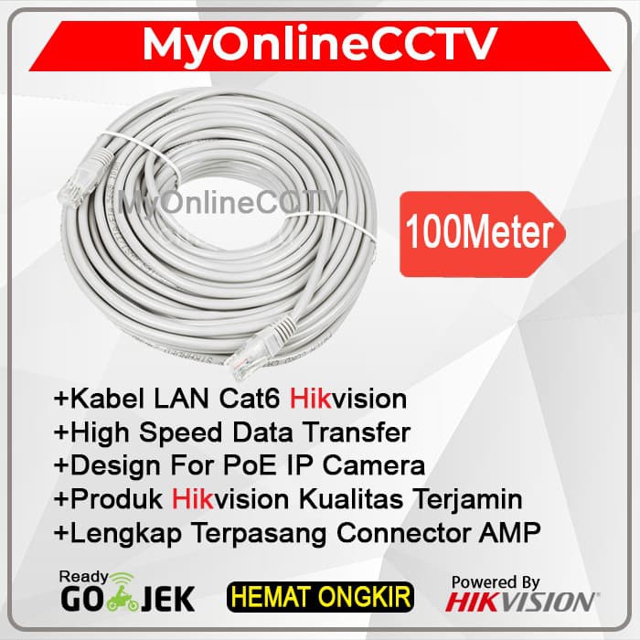 Jual Kabel LAN 100M Cat6 100Meter Hikvision UTP RJ45 Cable 100 Network ...