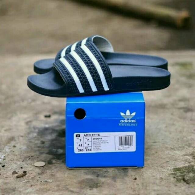 Jual Sandal slop Adidas Adilette Navy White Made in Italy Grade ...