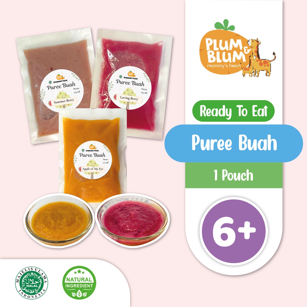 Jual Plum & Blum Puree Buah Mpasi Puree Sayur Tanpa Gula - 1 Pouch ...