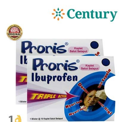 Jual ( Isi 1Strip ) Proris Ibuprofen Kaplet / Demam / Sakit Kepala ...
