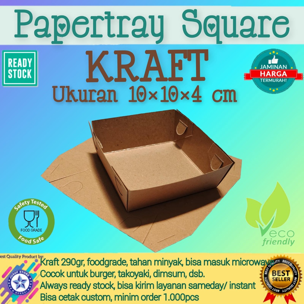 Jual Paper Tray 10*10*4cm @100pcs | Shopee Indonesia