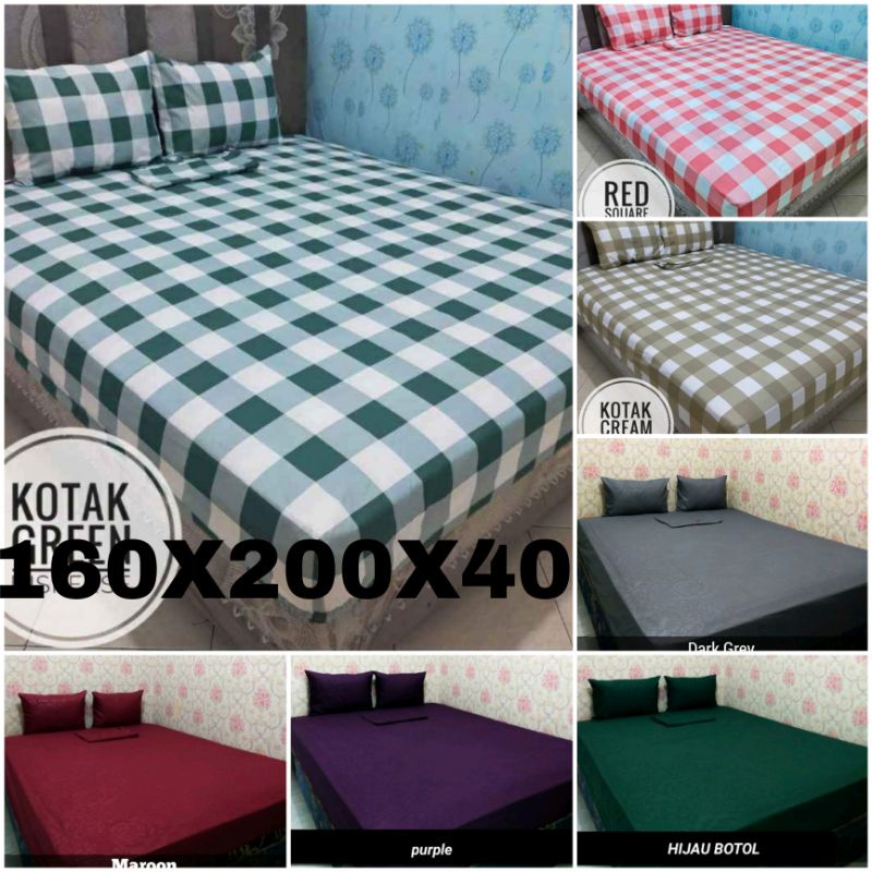 Jual SPREI TINGGI 40CM ukuran 160X200X40 | Shopee Indonesia