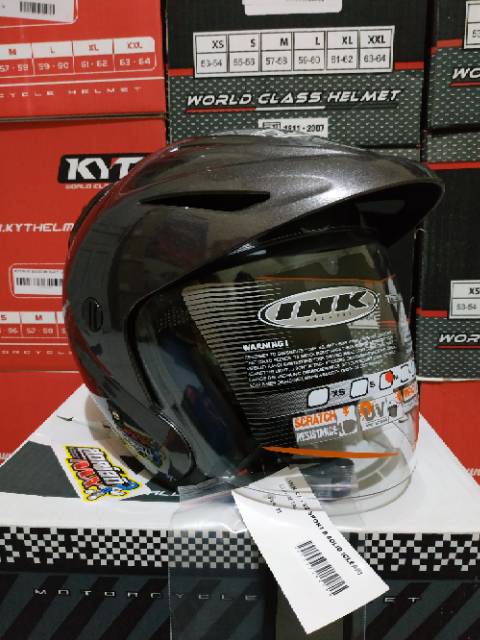 Jual HELM INK CX22 ORIGINAL SOLID GUNMETAL HELM INK CX 22 POLOS ABU ABU ...