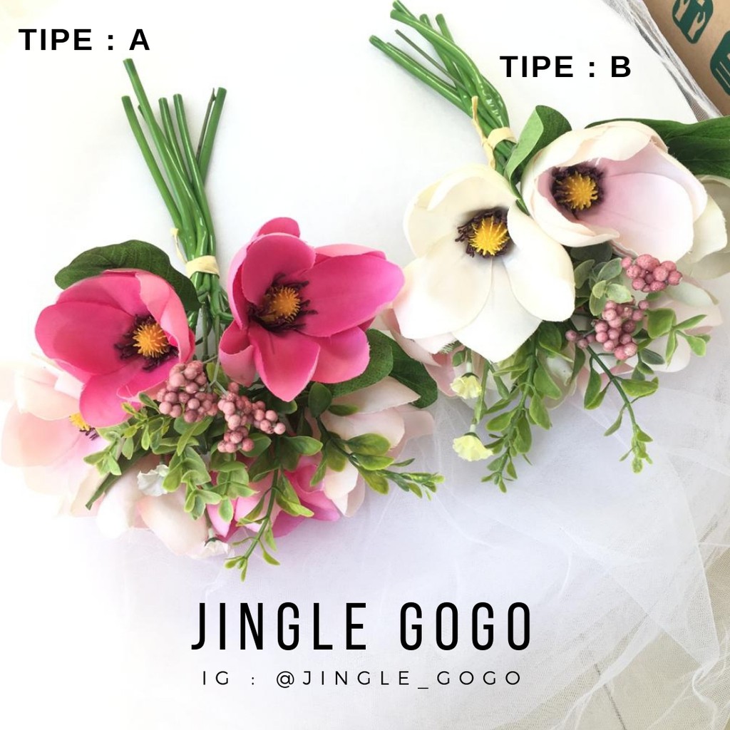 Jual Buket Bunga Magnolia Artificial Premium Bunga Hias Bunga Vas Bunga ...