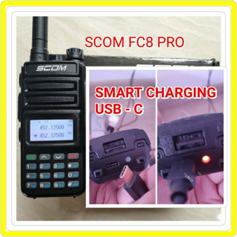 Jual HT SCOM FC8 PRO Fast Charging USC C Dual band Handy Talky | Shopee Indonesia