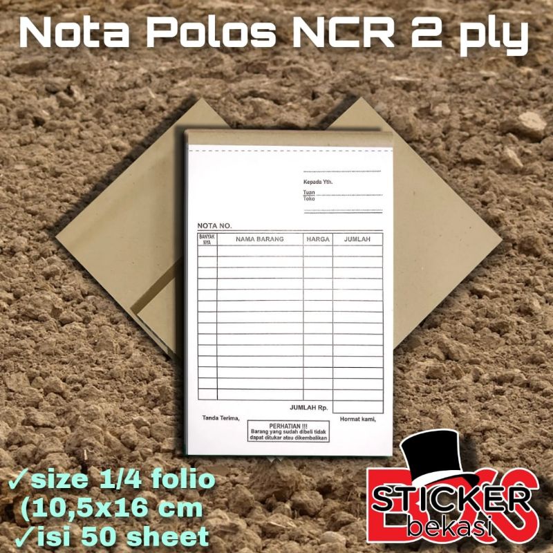 Jual NOTA KONTAN 1/4 FOLIO /NOTA POLOS NCR 2 PLY & 1 PLY UKURAN 1/4 ...