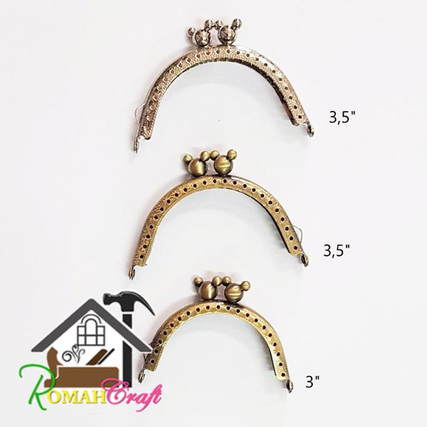 Jual Handle tas logam 7cm Antik Behel tas Frame bag Pegangan tas logam ...