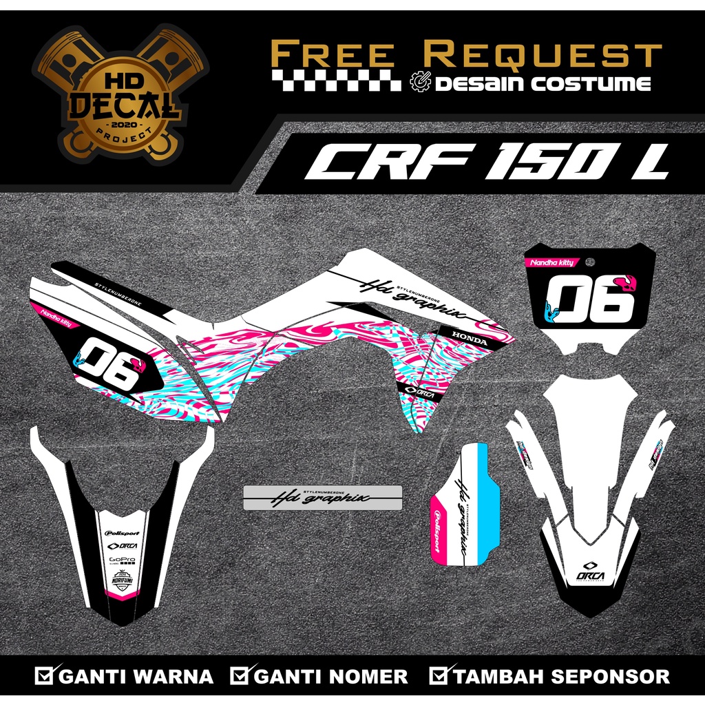Jual DECAL CRF SUPER GLOSSY PREMIUM - FULL BODY CUSTOM HDGRAPHICS03 ...